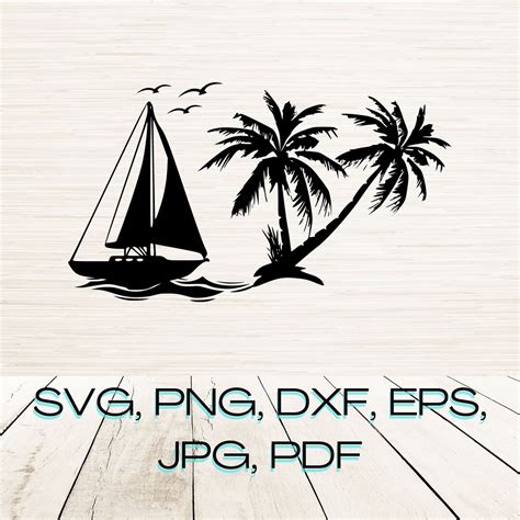 Sailboat Ocean Svg Png Dxf Eps Instant Digital Download Silhouette