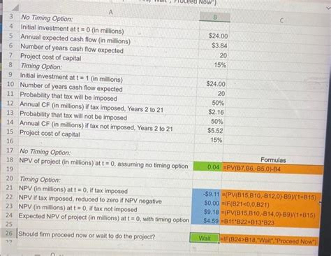 Excel Online Structured Activity Investment Timing