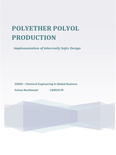 Polyether Polyol Production Assignment Pdf Polyurethane Chemical Reactor