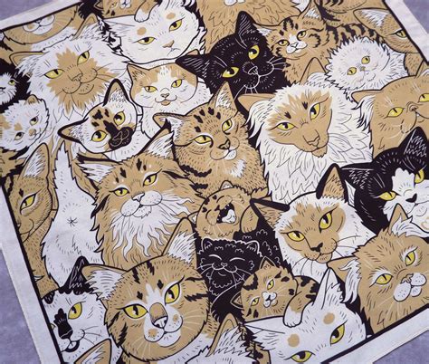 Clutter Of Cats Cotton Bandana Cat Coven
