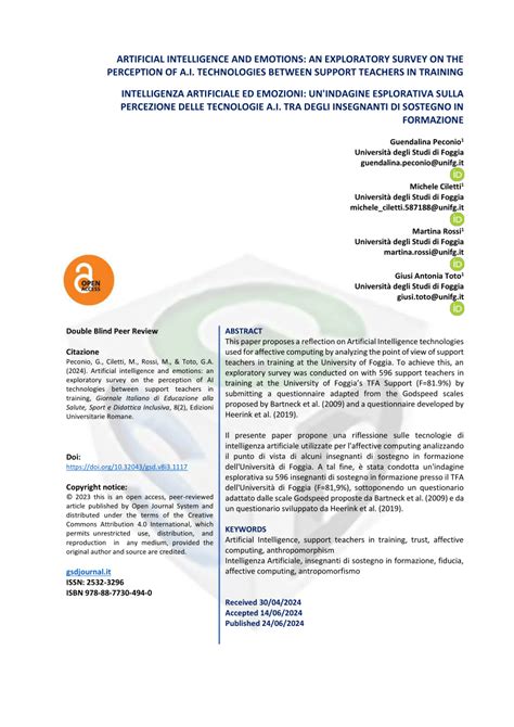 Pdf Artificial Intelligence And Emotions An Exploratory Survey On The Perception Of Ai