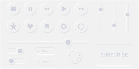 Premium Vector Neumorphic Media Button Set Multimedia Buttons In
