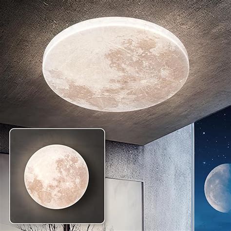 31W 13 8in 5000K Moon Style Flush Mount Ceiling Light Fixture LED