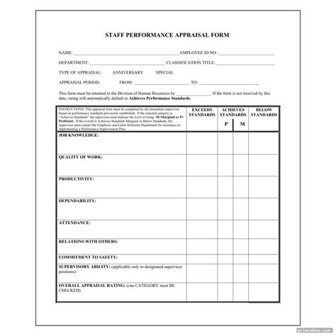 Employee Performance Review Template Samples And Templates Images