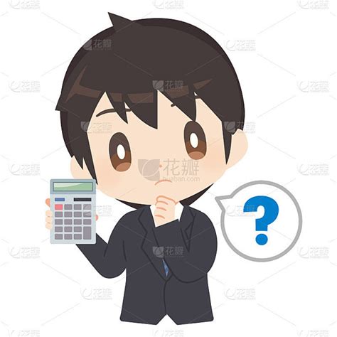 一个商人用计算器的插图
