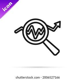 White Line Magnifying Glass Data Analysis Stock Vector Royalty Free