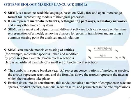 Systems Biology Markup Languagepptx Chemistry Science