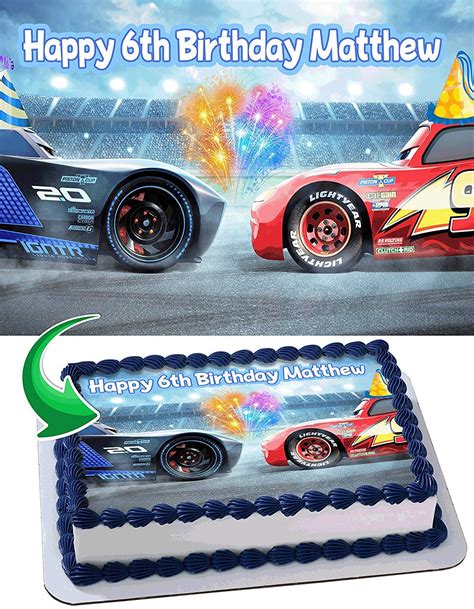 Buy Lightning MCqueen Cars 3 Disney Pixar Edible Image Cake Topper