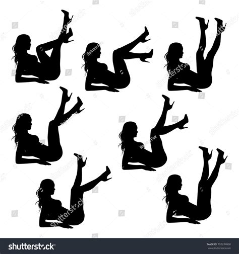 Collection Beautiful Sexy Bikini Girls Lying Stock Vector Royalty Free