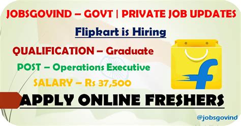Flipkart Is Hiring For Operations Executive Posts Apply Online Now Government Jobs India