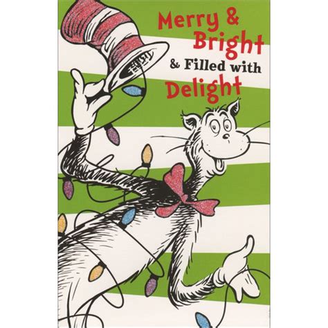 Cat In The Hat With Green Stripes Dr Seuss Christmas Card