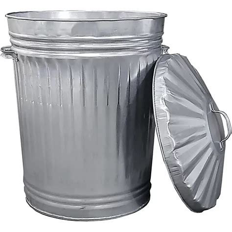 90 Litre Galvanised Metal Dustbin Bin Tapered Heavy Duty