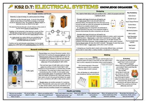 Dt Electrical Systems More Complex Switches And Circuits Ks2 Knowledge Organiser