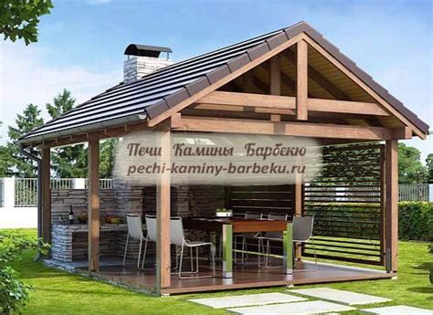 Беседка с мангалом | Мангалы с крышей – летняя кухня для дачи