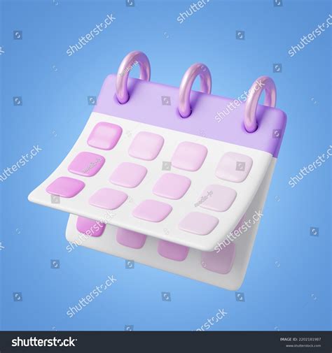 3d Calendar Assignment Icon Purple Calender Stock Illustration