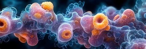 Vibrant And Flowing Cellular Structures Depicting The Beauty And Complexity Of Microscopic Life