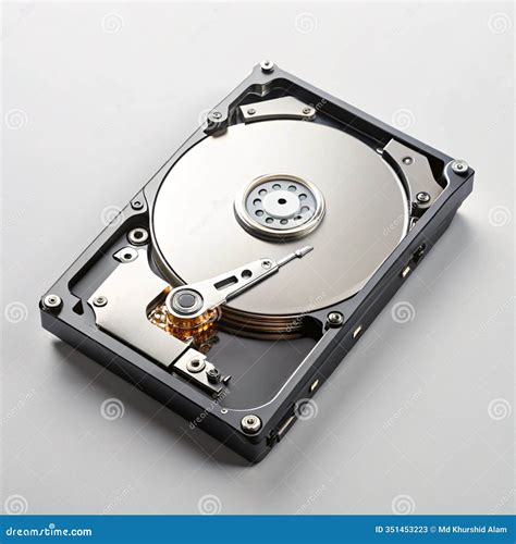 Internal Structure Of Hard Disk Drive With Detailed Metallic Components