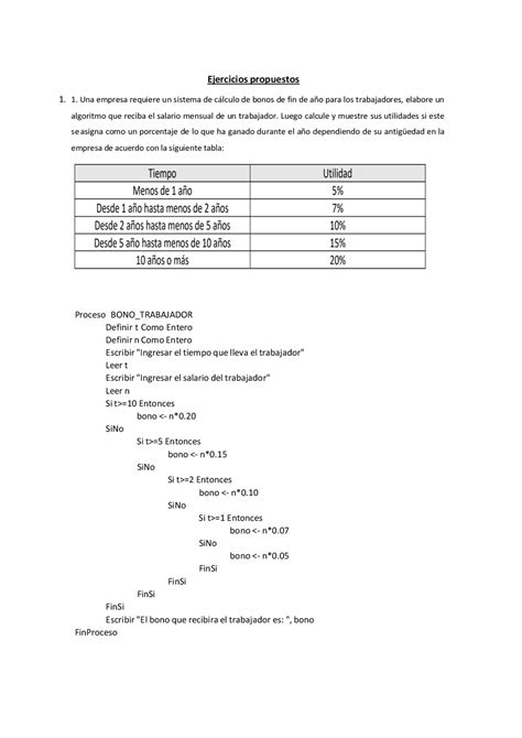 Ejercicios De Algoritmos Ejercicios De Algoritmos Avanzados Docsity