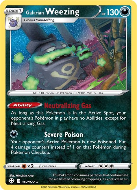 Serebii net Pokémon Card Database Shining Fates 42 Galarian Weezing