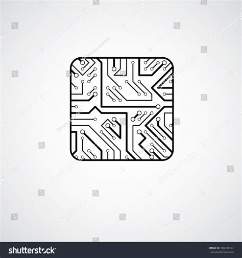 Vector Microchip Design Cpu Information Communication Stock Vector