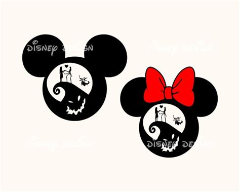 Minnie Mouse Svg Jack And Sally Skellington Mickey Minnie Etsy