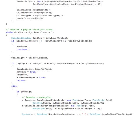Tutorial C Imprimir Conteúdo da DataGridView