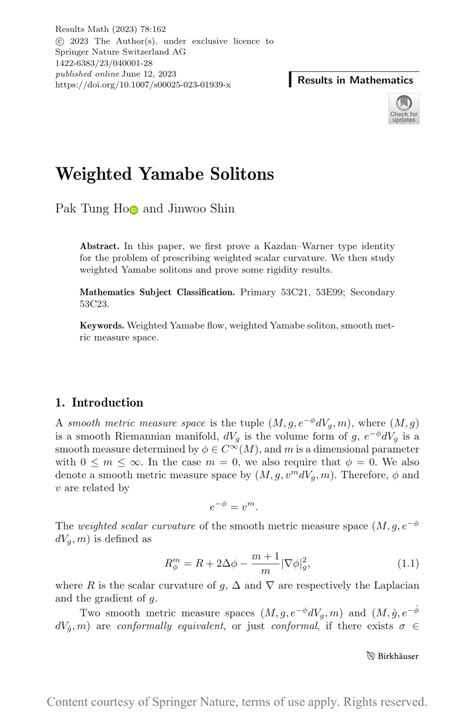 Weighted Yamabe Solitons