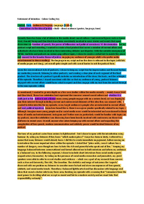 Soi Example How To Write A Statement Of Intention Statement Of