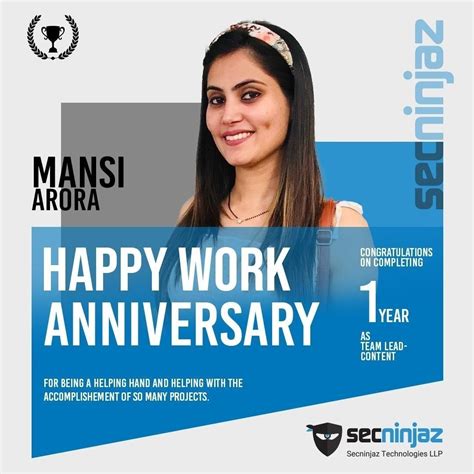 secninjaz technologies llp on linkedin workanniversary congratulations oneyear team work…