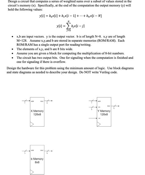 Design A Circuit That Computes A Series Of Weighted Chegg