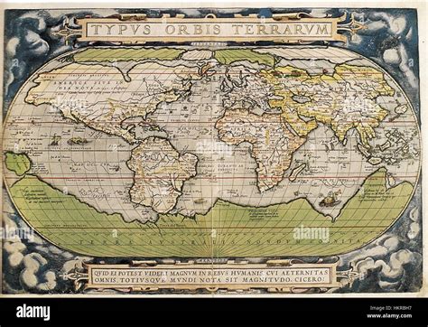 The Ortelius Map From 1570 Is One Of The Earliest Printed World Maps Showcasing The Known World