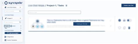 how to create a project in syncspider syncspider
