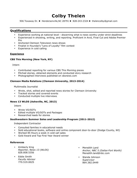 Resumé Colby Thelen