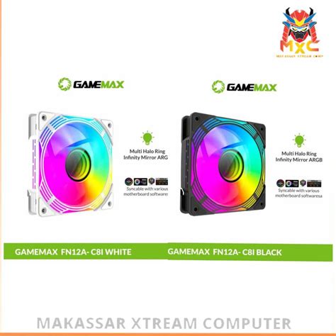 Jual Fan Casing 12cm Gamemax Fn12a C8i Cooling Fan Rainbow Argb Single