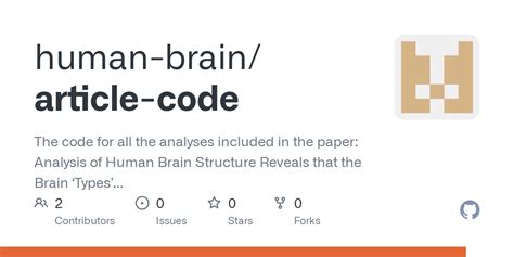 GitHub Human Brain Article Code The Code For All The Analyses Included In The Paper Analysis