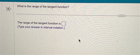 Solved What Is The Range Of The Tangent Functionthe Range