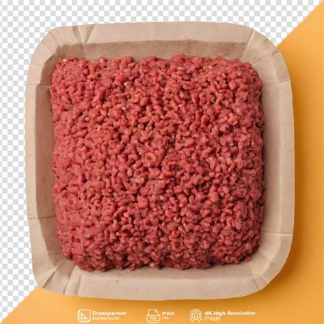 Premium Psd Prepared Raw Ground Beef For Cooking Isolated