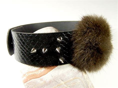 Fluffy Furry And Hard Choker Collar Necklace With Brown Fur Etsy
