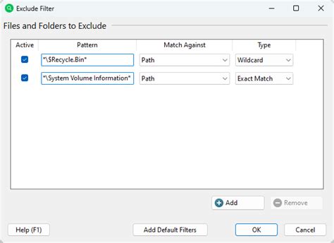 Ultrasearch Exclude Filter
