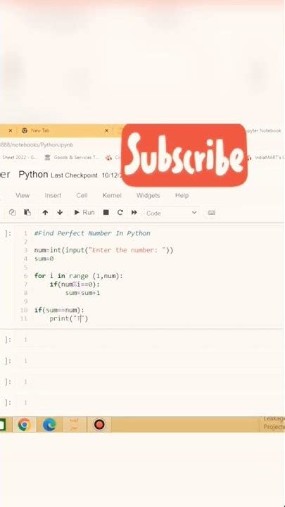Perfect Number In Python Python Pythonprogramming Pythontutorial