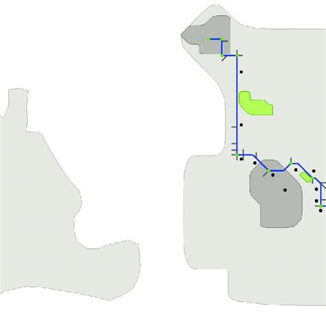 a Input and b output of the route schematization method by Galvão et