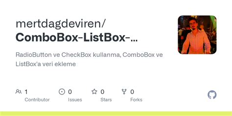 Github Mertdagdeviren Combobox Listbox Radiobutton Checkbox Radiobutton Ve Checkbox Kullanma
