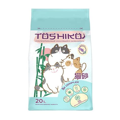 Toshiko Комкующийся наполнитель Тошико для кошачьего туалета Древесный Лаванда 20 л купить на