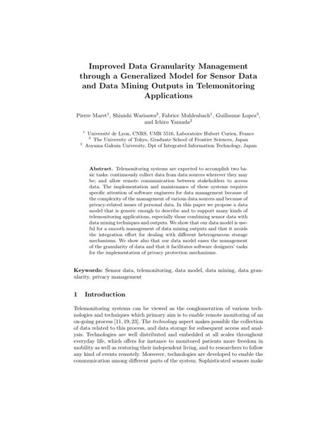 Pdf Improved Data Granularity Management Through A Generalized Model