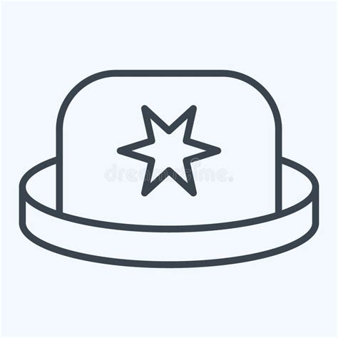 Icône Bowler Associé Au Symbole Chapeau Style De Ligne Conception