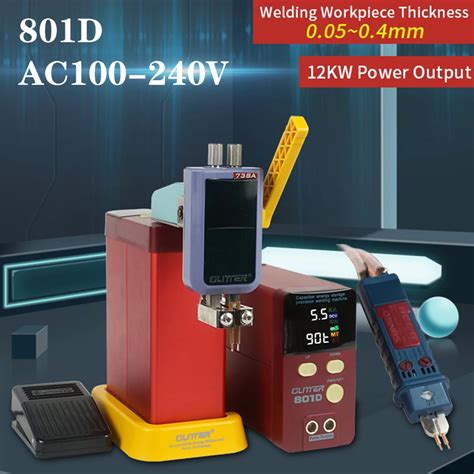 801d 스폿 용접기 12kw 파라 커패시터 에너지 저장 스폿 용접기 기계 휴대 전화 배터리 수리 Ac100 ~ 240v 용접