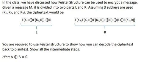 In The Class We Have Discussed How Feistel Structure Chegg Com