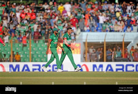 Bangladeshi Fast Bowler Ebadot Hossain L And Taskin Ahmed During The