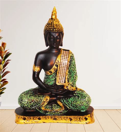 Polystone Multicolor Meditation Buddha Statue Manufacturer Home Size