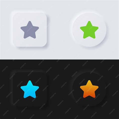 Premium Vector Star Symbol Button Icon Set Multicolor Neumorphism Button Soft Ui Design For